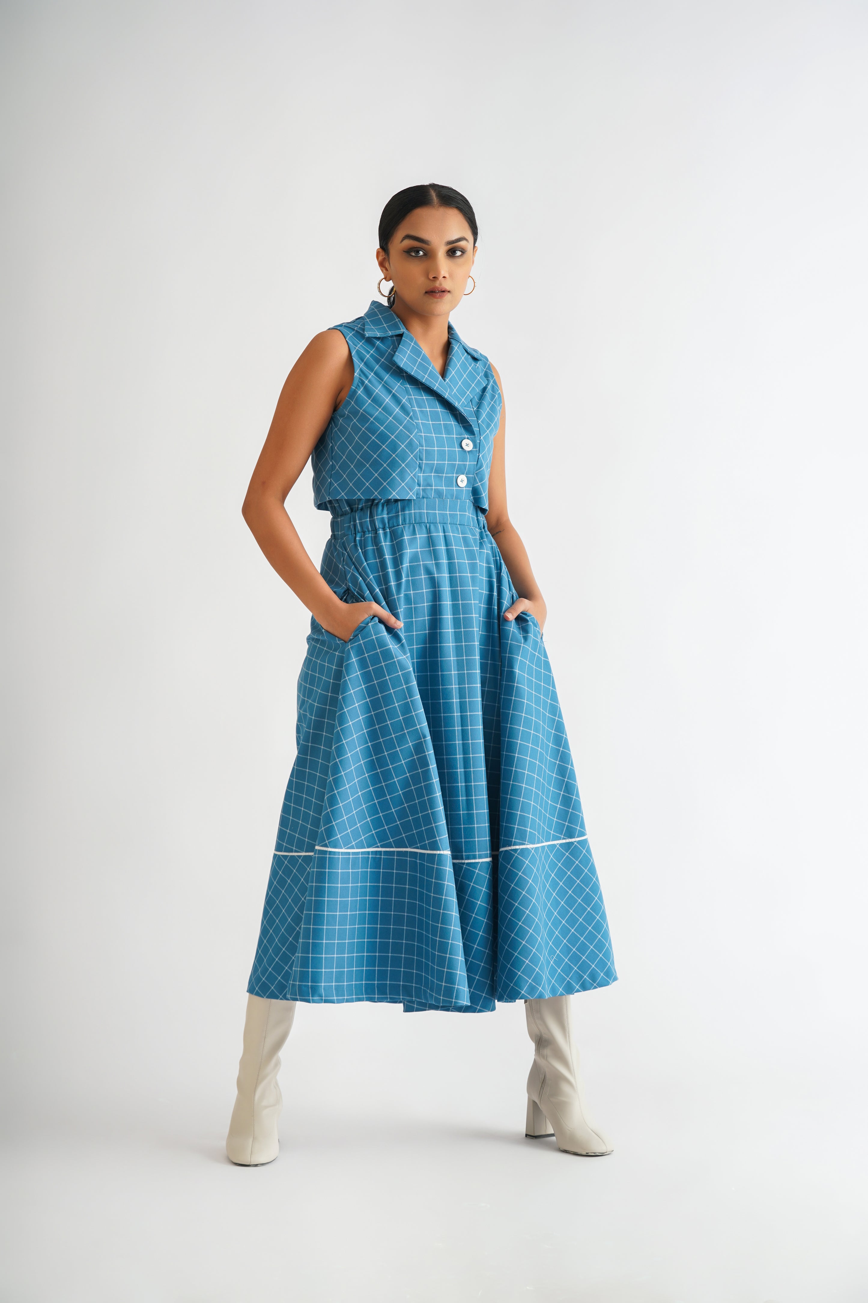 Waistcoat Check Dress – A LINE STORE